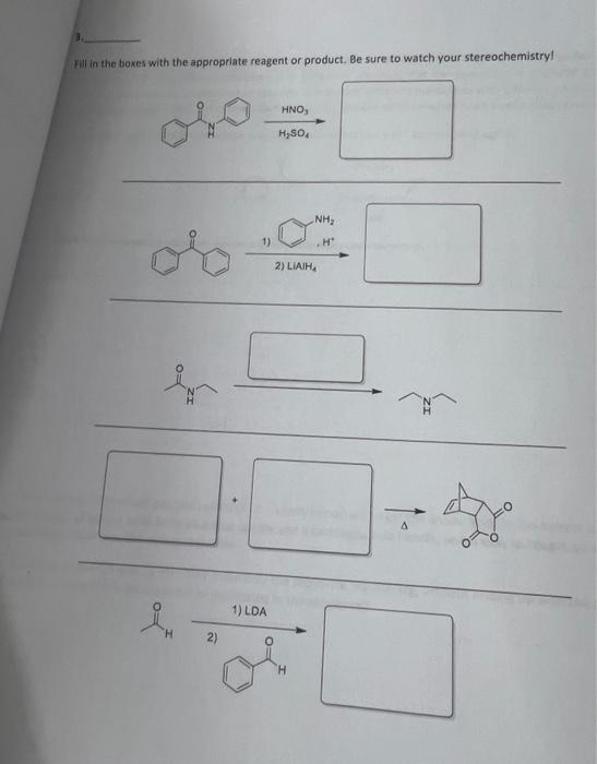 Solved Fill in the boxes with the appropriate reagent or | Chegg.com