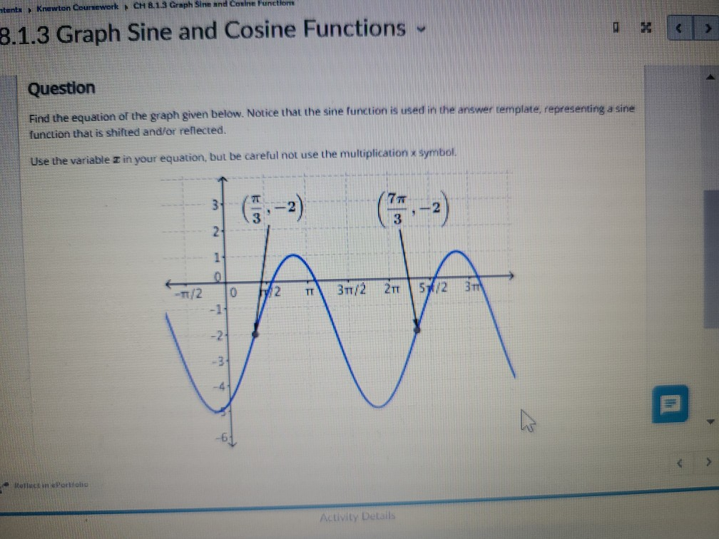 Solved stant knewlen Geunework. CH8.13 Graph Sine and Corine | Chegg.com