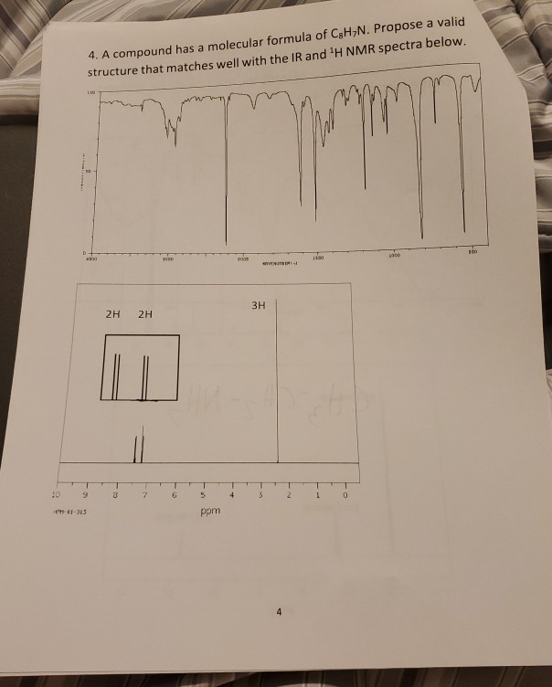 Solved 4. A compound has a molecular formula of C3H7N. | Chegg.com