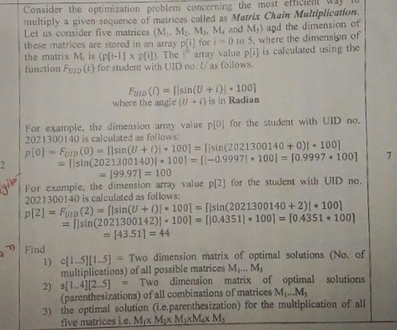 Solved Consider the optimization problem concerning the most | Chegg.com