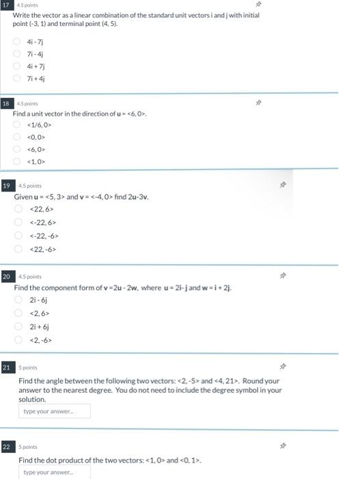 Solved 7 4.5 points Write the vector as a linear combination | Chegg.com