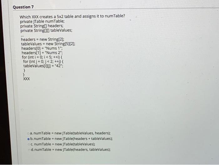 Solved Question 1 For JFrame frame, which syntax terminates | Chegg.com
