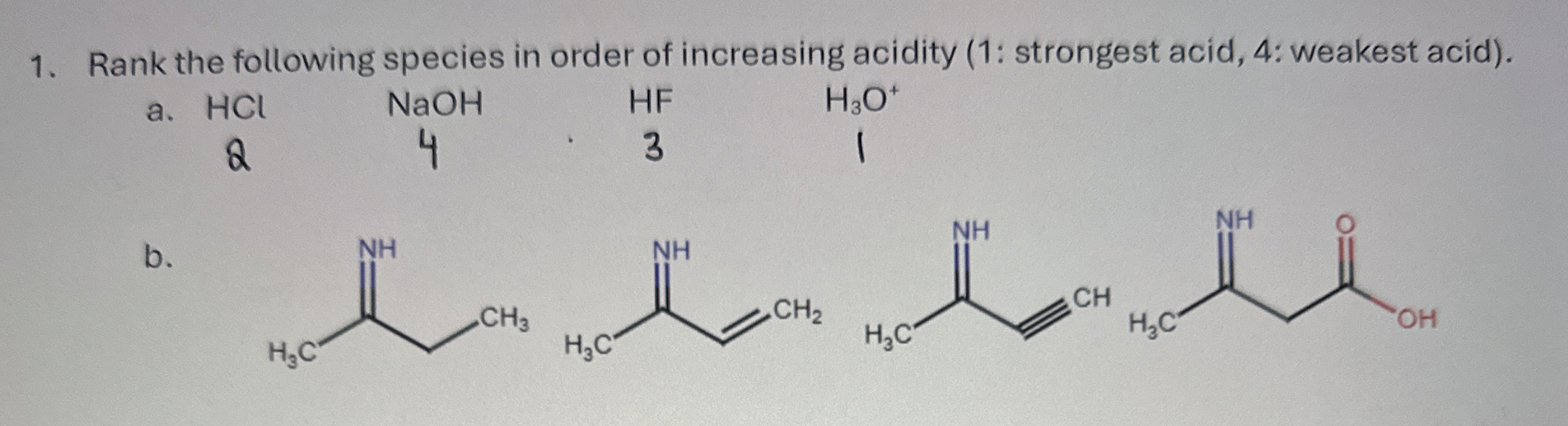 Solved Rank the following species in order of increasing | Chegg.com