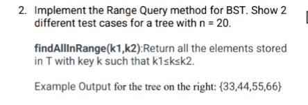 Solved 2. Implement the Range Query method for BST. Show 2 | Chegg.com