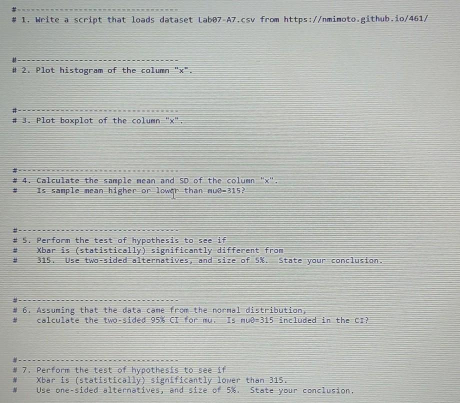 Solved #--- # 1. Write a script that loads dataset | Chegg.com