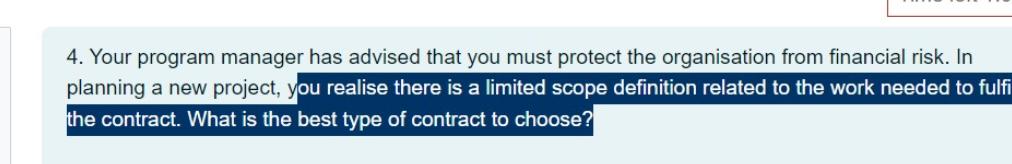 Solved Your program manager has advised that you must | Chegg.com