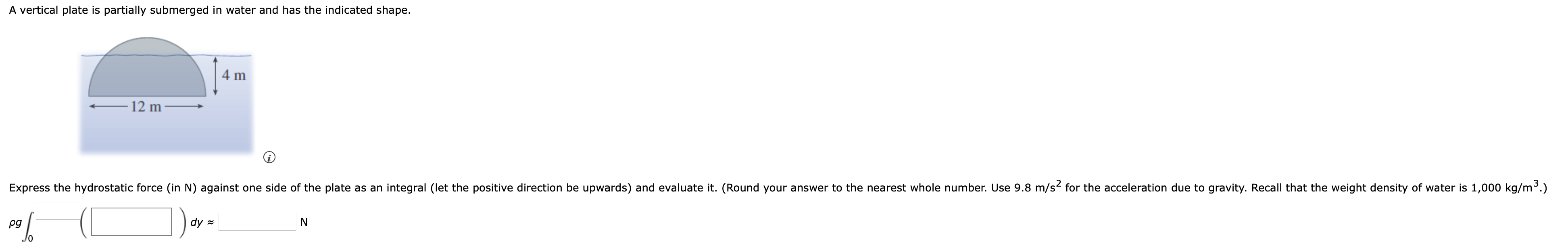 Solved A vertical plate is partially submerged in water and | Chegg.com