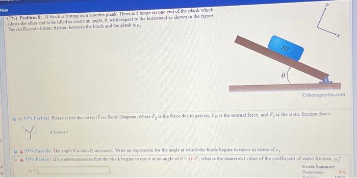 Solved allows the other end to be lified to create an angle, | Chegg.com