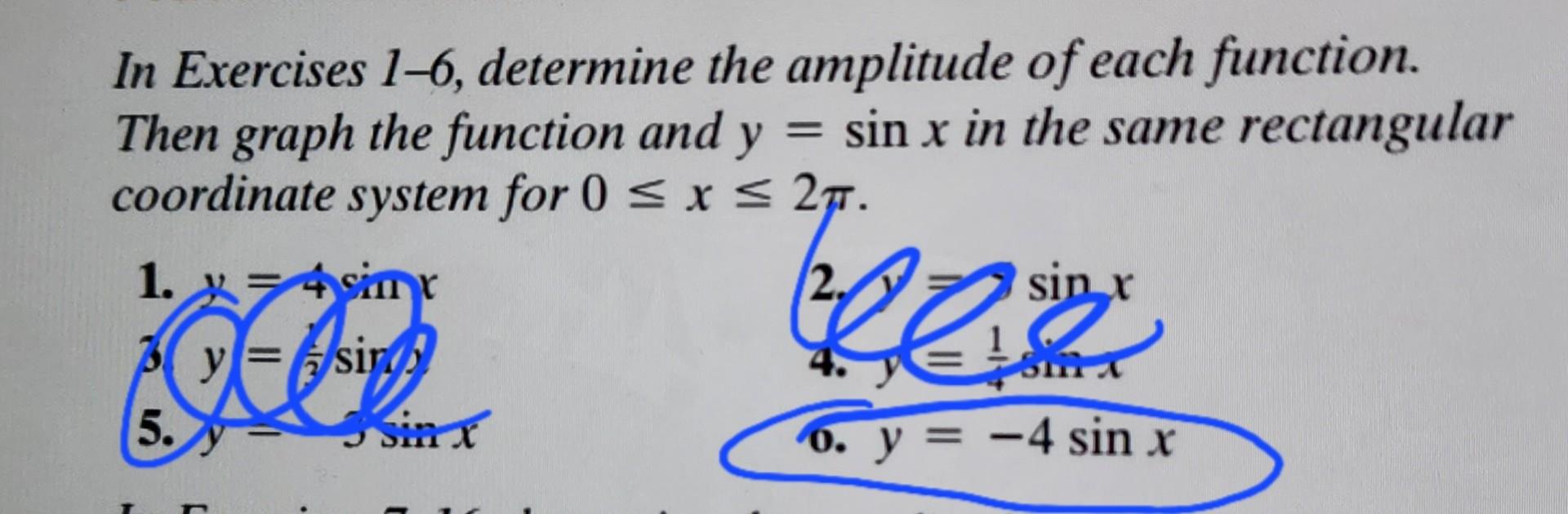 Solved In Exercises 1-6, determine the amplitude of each | Chegg.com