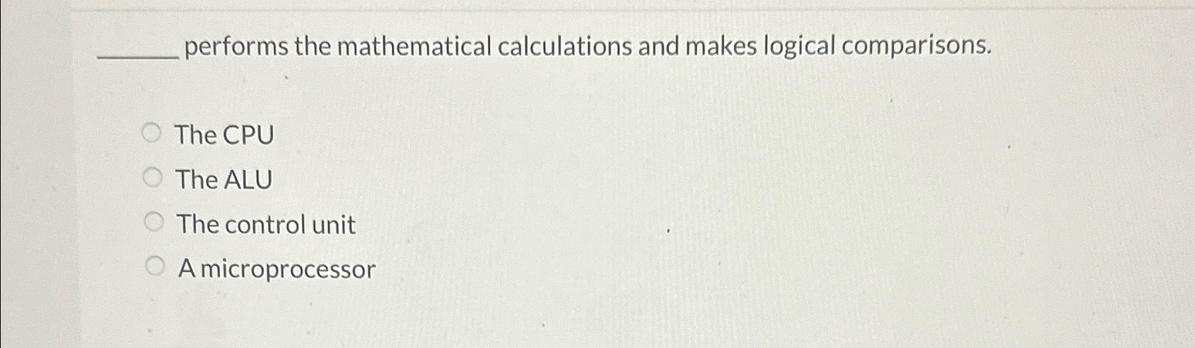 Solved performs the mathematical calculations and makes | Chegg.com