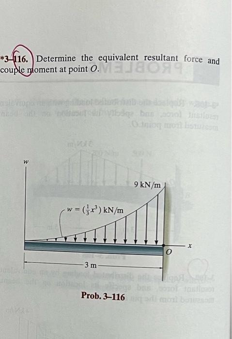 Solved *3-116. Determine the equivalent resultant force and | Chegg.com