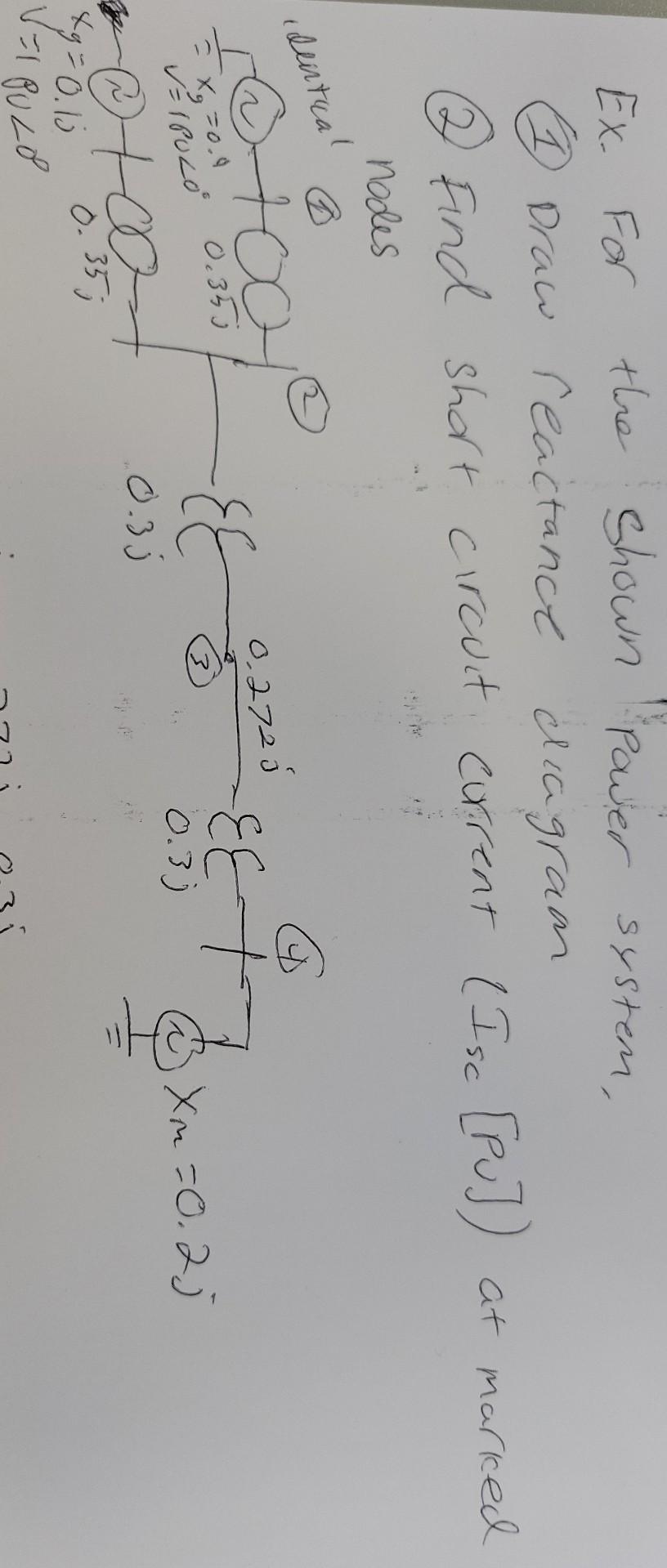 Solved EX For the shown power system, Draw reactance diagram | Chegg.com