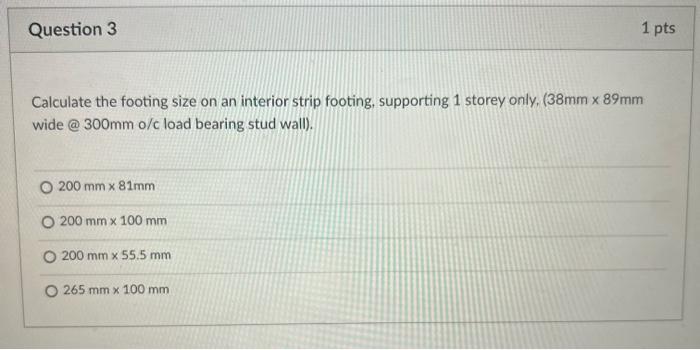 Solved Calculate the footing size on an interior strip | Chegg.com