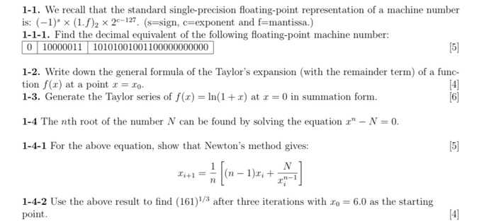 1-1. We recall that the standard single-precision | Chegg.com