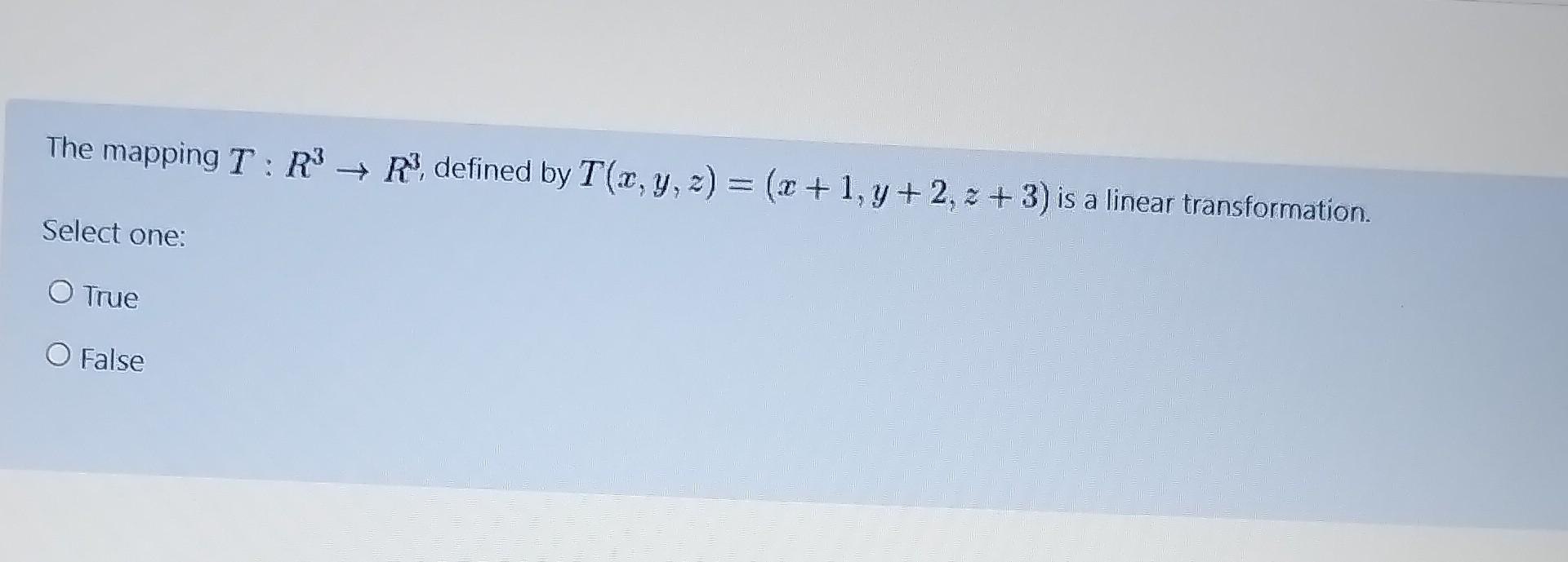 Solved The mapping T:R3→R3, defined by | Chegg.com