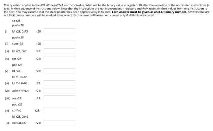 This question applies to the AVR ATmega324A | Chegg.com