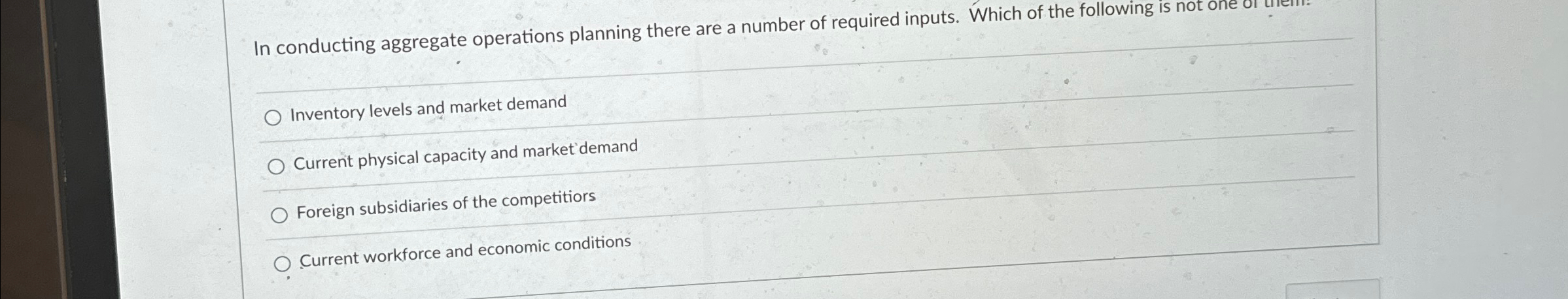 Solved In conducting aggregate operations planning there are | Chegg.com