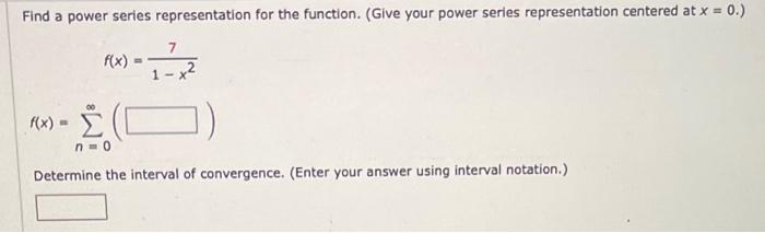 Solved Find a power series representation for the function. | Chegg.com