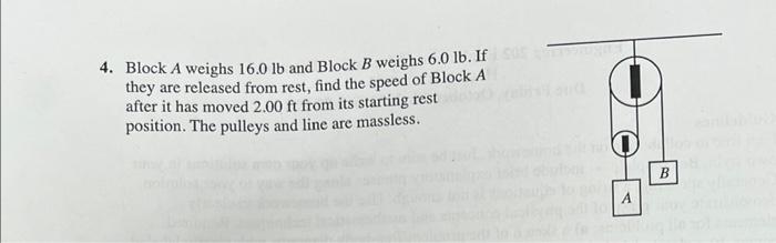 Solved 4. Block A weighs 16.0lb and Block B weighs 6.0lb. If | Chegg.com