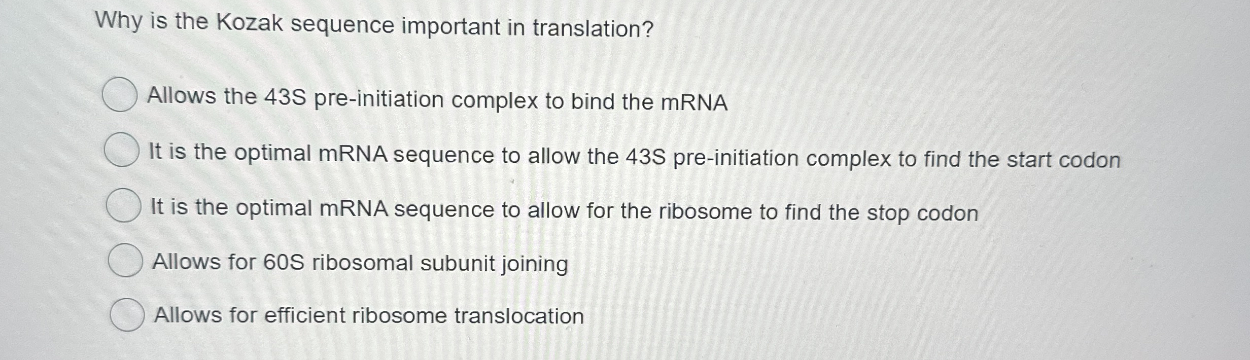 Solved Why is the Kozak sequence important in | Chegg.com