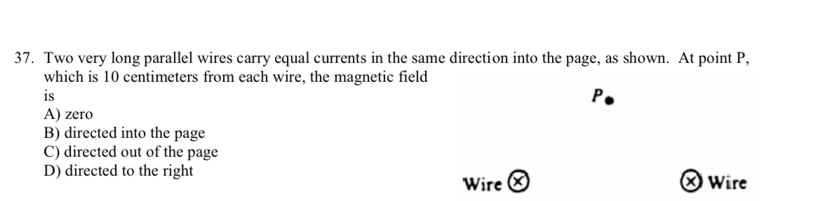 Solved Two very long parallel wires carry equal currents in | Chegg.com