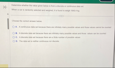 Solved Determine whether the value given below is from a | Chegg.com