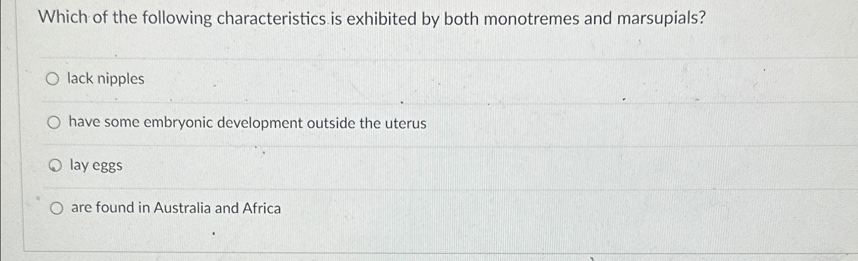 Solved Which of the following characteristics is exhibited | Chegg.com