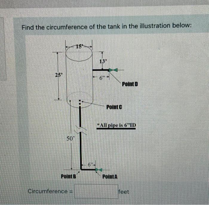 Solved Find the circumference of the tank in the | Chegg.com