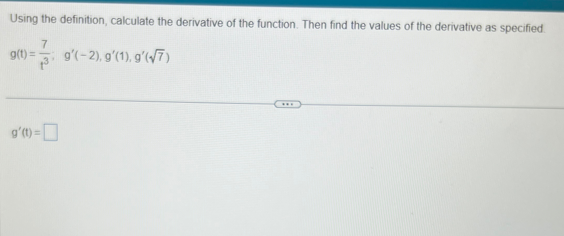 Solved Using the definition, calculate the derivative of the | Chegg.com