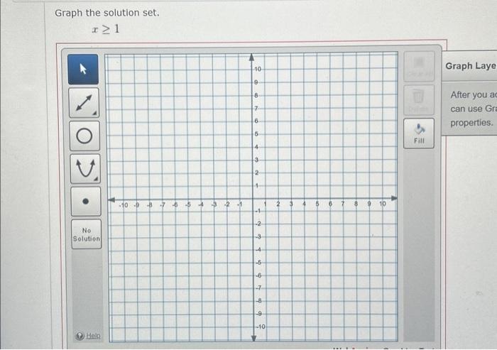 Solved Graph the solution set. x≥1 | Chegg.com