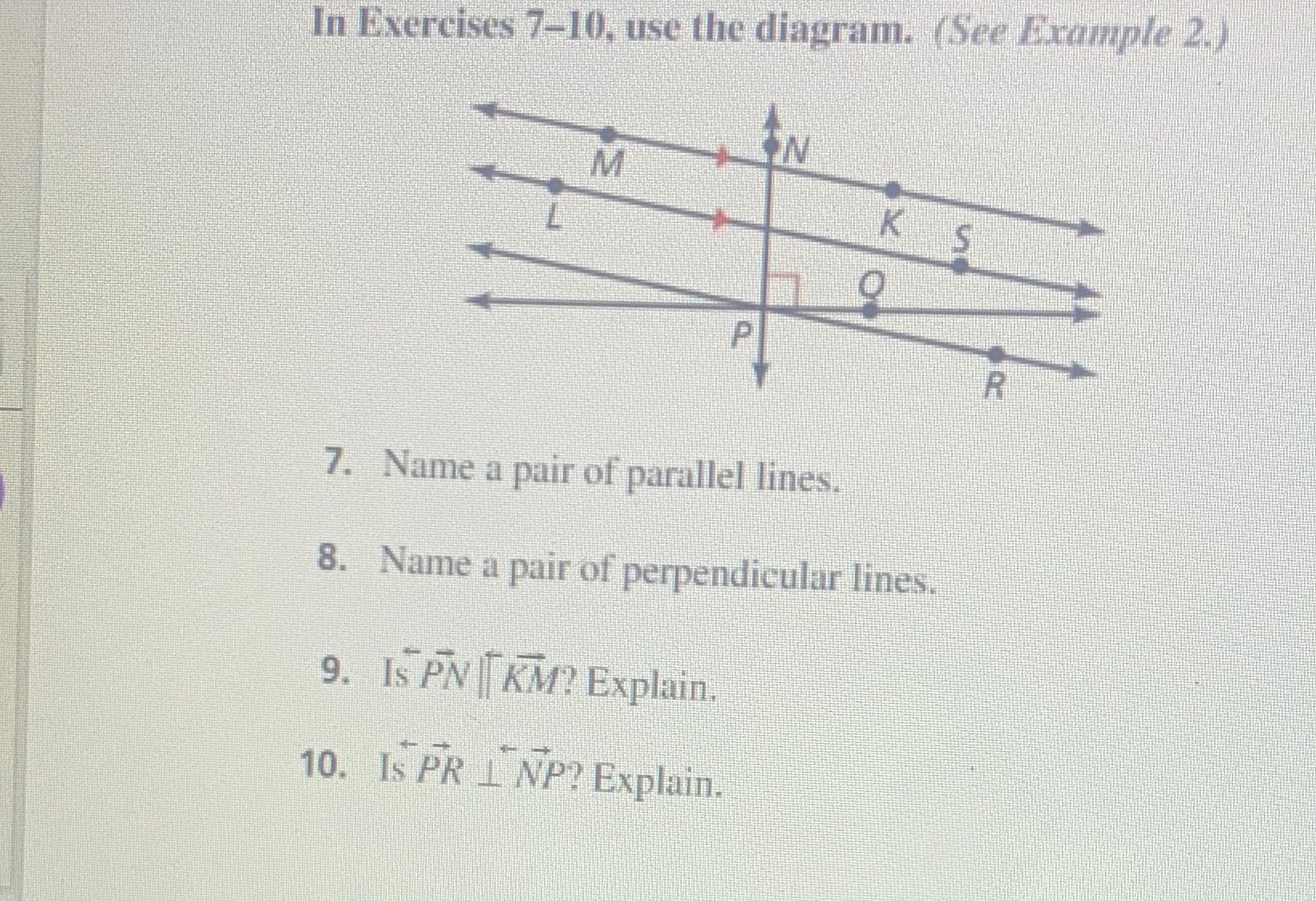 Solved In Exercises 7-10, ﻿use the diagram. (See Example | Chegg.com