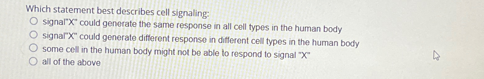 Solved Which statement best describes cell | Chegg.com
