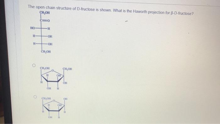 Solved The open chain structure of D-fructose is shown. What | Chegg.com