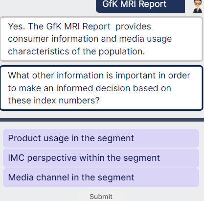 Solved Yes. The GfK MRI Report providesconsumer information | Chegg.com