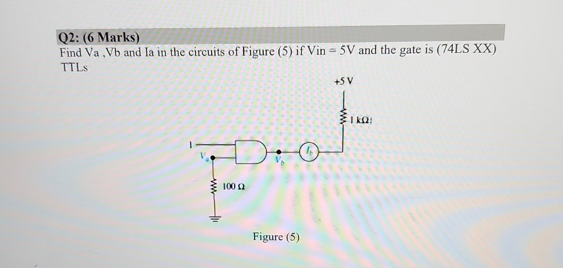 Solved Q2: (6 Marks) Find Va,Vb and la in the circuits of | Chegg.com