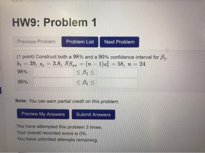 Solved HW9: Problem 1 Previous Problem Problem List Next | Chegg.com