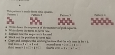 Solved This pattern is l made from pink squarrs Ptern | Chegg.com