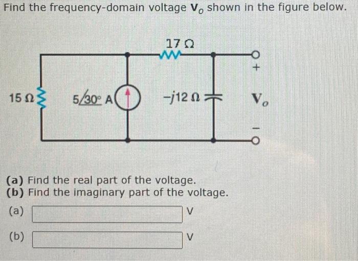 Solved Find the frequency-domain voltage V, shown in the | Chegg.com