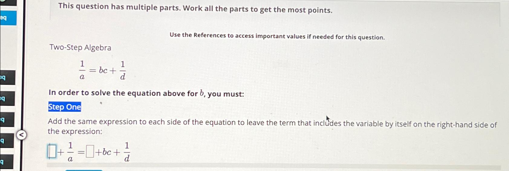 Solved This question has multiple parts. Work all the parts | Chegg.com