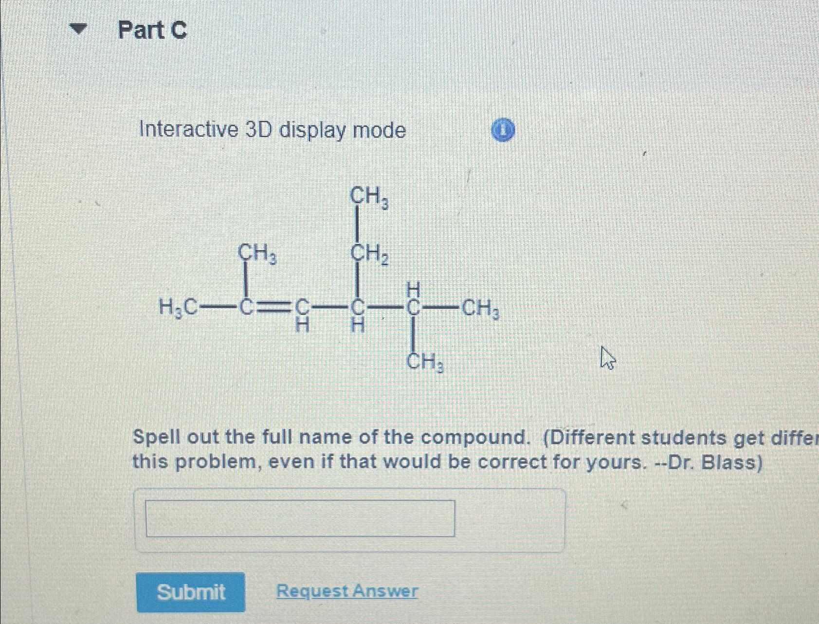 Solved Part CInteractive 3D display modeSpell out the full | Chegg.com