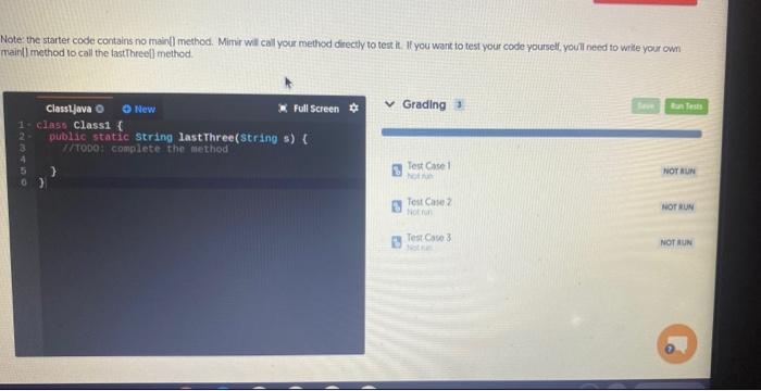 Solved Note: the starter code contains no main() method. | Chegg.com
