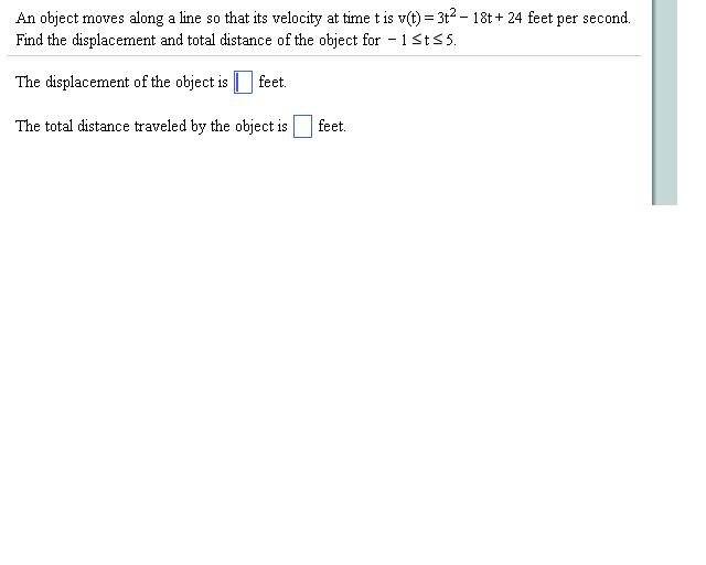 Solved An object moves along a line so that its velocity at | Chegg.com