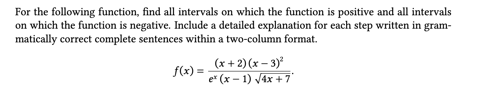 Solved For the following function, find all intervals on | Chegg.com