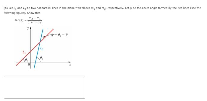 Solved (b) Let L1 and L2 be two nonparallel lines in the | Chegg.com