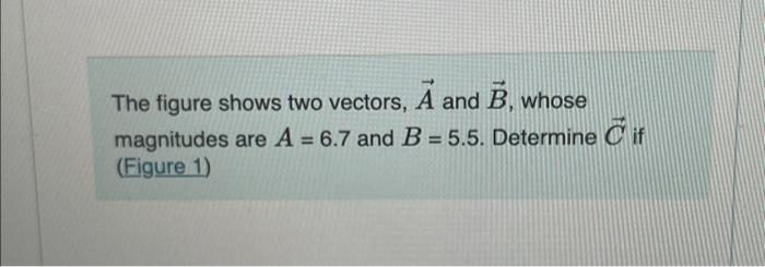 Solved The figure shows two vectors, A and B, whose | Chegg.com