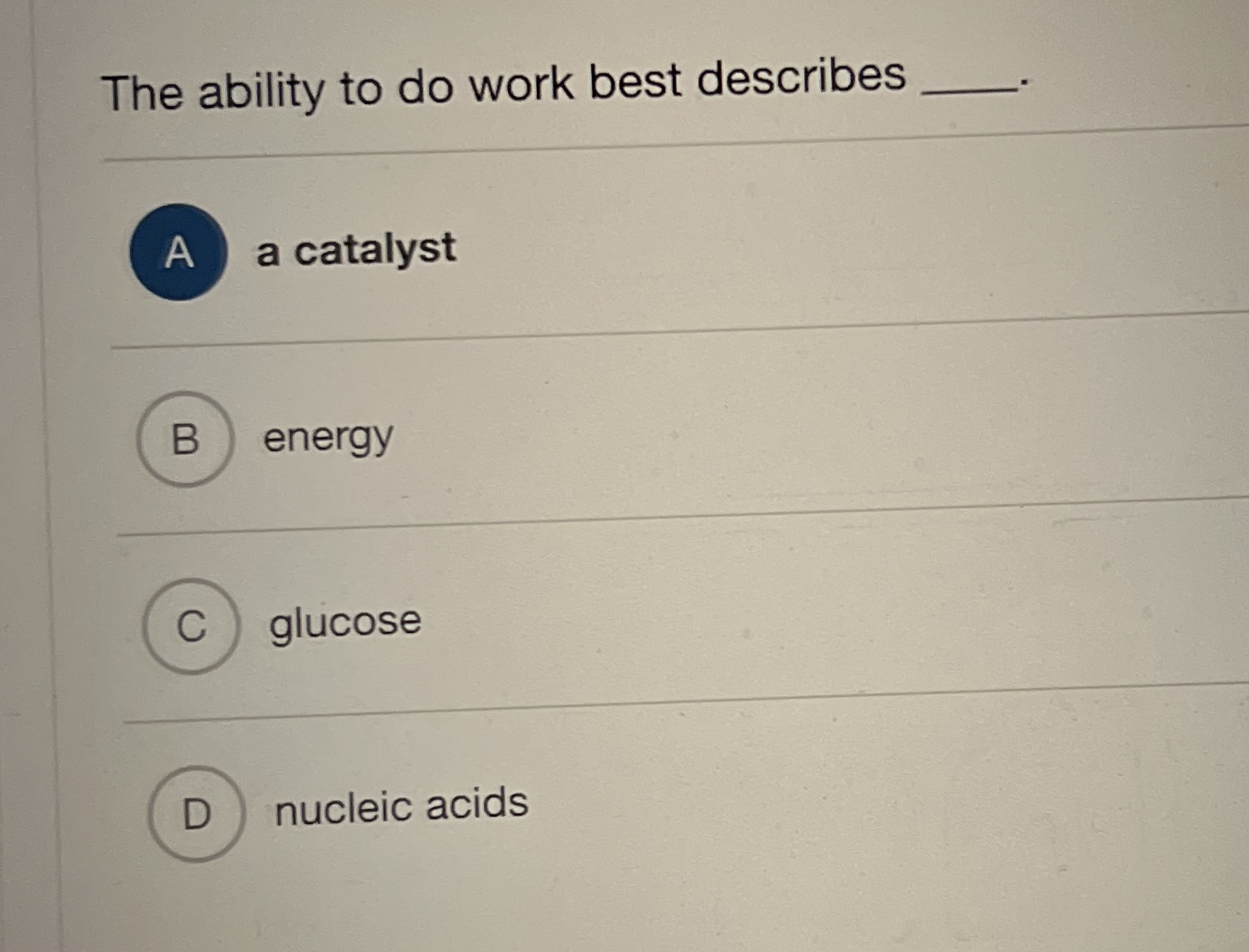 Solved The ability to do work best describesa | Chegg.com