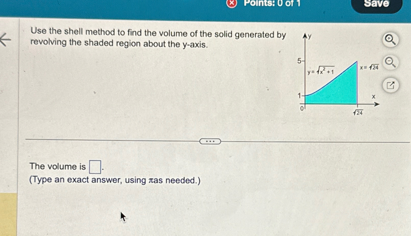Solved Use the shell method to find the volume of the solid | Chegg.com