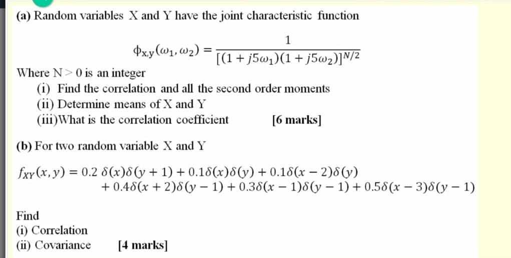 (a) Random variables X and Y have the joint | Chegg.com