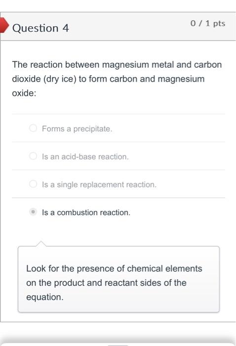 Solved The reaction between magnesium metal and carbon | Chegg.com