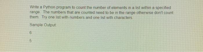 Solved Write a Python program to count the number of | Chegg.com